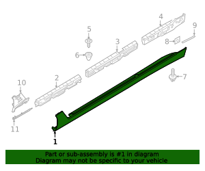 51778094111 - 2018-2019 BMW 640i xDrive Gran Turismo Rocker Molding (51 ...