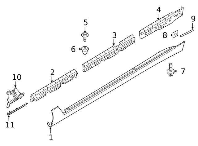 Genuine BMW 51-77-7-485-850 | Rocker Molding | FREE Shipping on Most ...