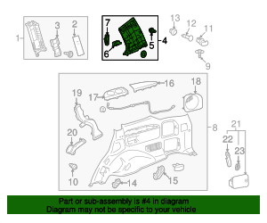 2016-2017 Toyota Land Cruiser Rear Pillar Trim 62471-60521-C0 | Toyota ...