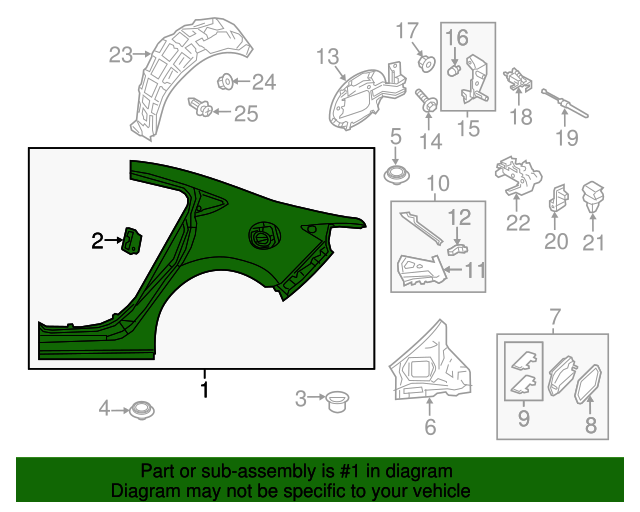 2014-2017 Mazda 6 Quarter Panel GHY3-70-41X | Mazda-Parts