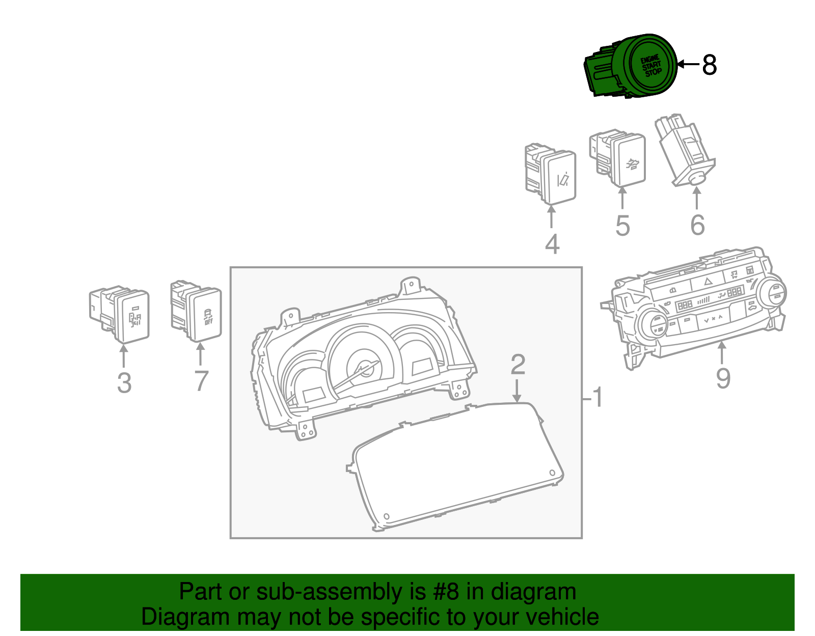 89611-0R020 - 2013-2020 Toyota - Power Switch | Sparks Parts