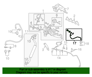 2016-2019 Buick Cascada Turbocharger Coolant Feed Pipe 55500592 GM ...