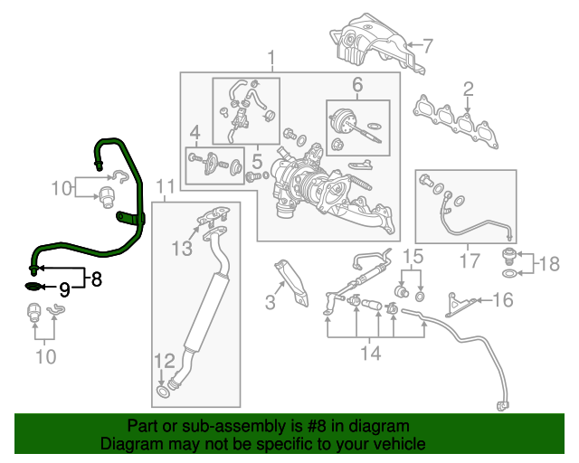 55569223 - Turbocharger Coolant Supply Line 2016-2019 Buick Cascada ...