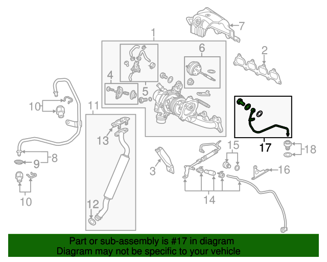 2016-2019 Buick Cascada Turbocharger Coolant Feed Pipe 55500592 GM ...