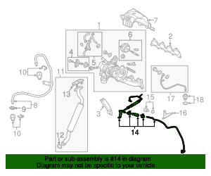 2016-2019 Buick Cascada Turbocharger Coolant Return Pipe 55569226 GM ...