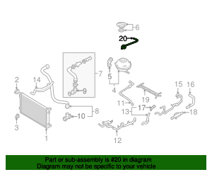 2000-2004 Volkswagen HVAC Heater Hose 1J0-122-157-BK | OEM Parts Online