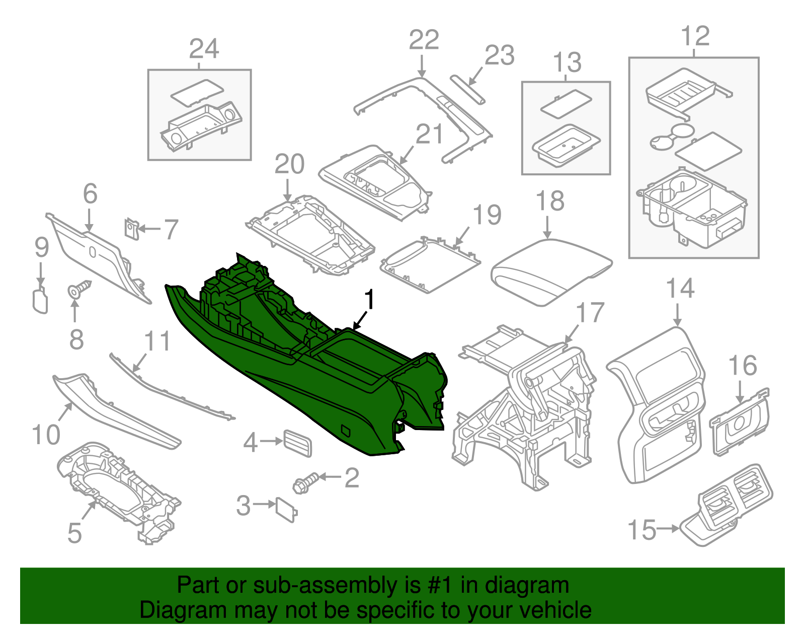 80B-863-241-A-BV2 - Console Body 2018-2024 Audi | Audi OEM Parts