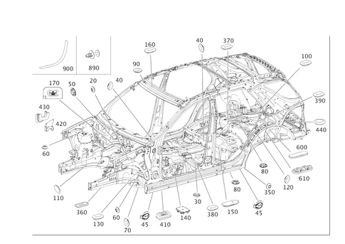 Expansion Plugs, Grommets for 2012 Mercedes-Benz GL 450 | Mercedes-Benz ...