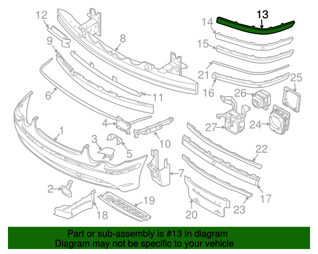 Genuine BMW 51-11-7-043-464 | Corner Molding | FREE Shipping on Most ...