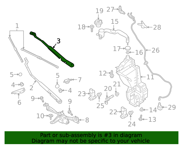 2019-2020 Volvo Wiper Arm - Driver's Side (LH) 31693537 | TascaParts.com
