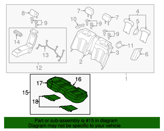 89100-B1020-PPR - Cushion Assembly Rear Seat - 2018-2020 Genesis G80 ...