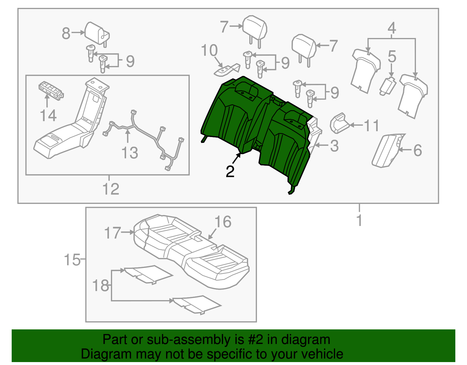 2018-2020 Genesis G80 Seat Back Cover 89360-B1100-TWR | QuirkParts