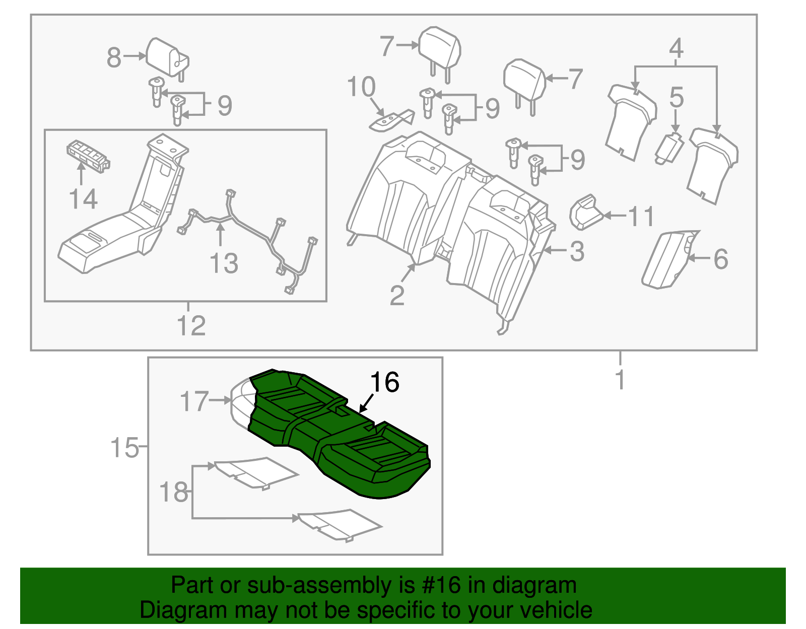 Hyundai - 89160-B1300-TWN - Covering Assembly Rear Seat Cushion - 2019 ...