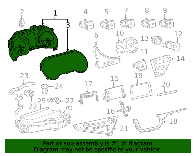 2021 Toyota Camry Cluster Assembly 83800-0XQ61 | OEM Vehicle Parts