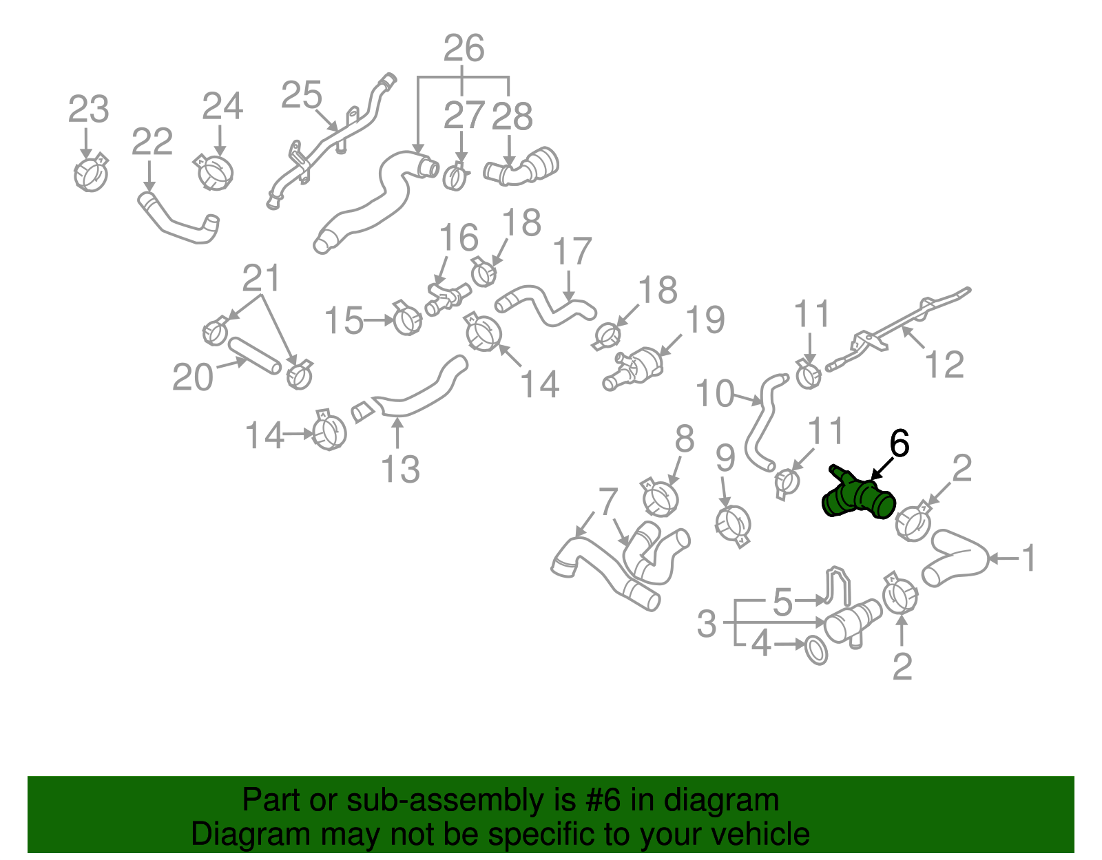 2006-2018 Volkswagen Cooling System Bypass Line Adapter 1J0-121-087-B ...