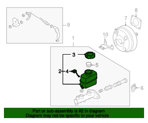 58529-3F000 - Master Cylinder Reservoir 2004-2006 Kia Amanti | Kia ...