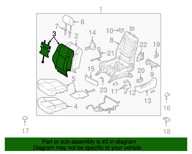 2003-2005 Toyota 4Runner Seat Back Cover 71073-3G440-B1 | Toyota Parts ...