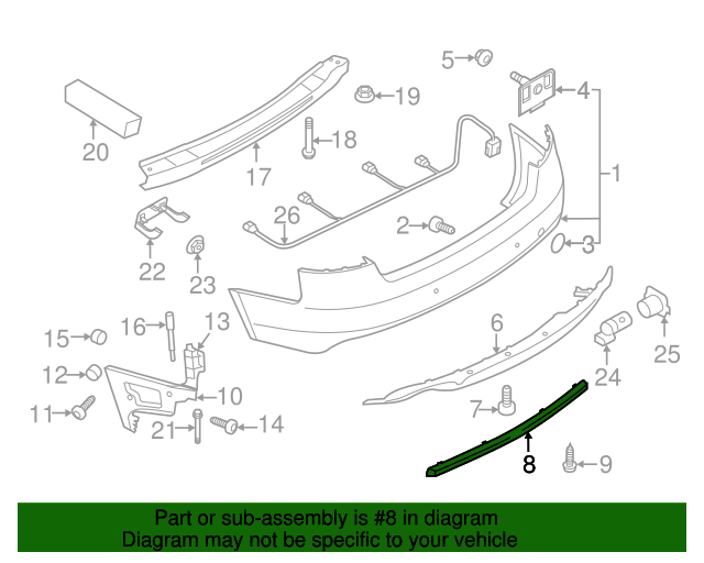 2010-2012 Audi Trim Molding 8T0-807-791-2ZZ | OEM Parts Online