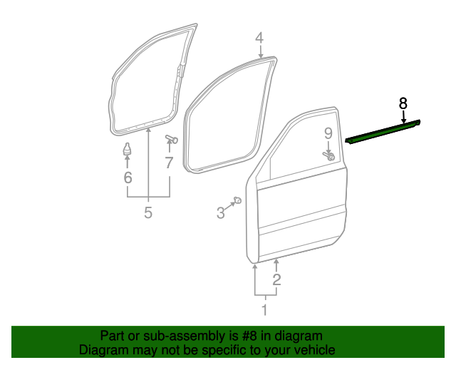 2003-2009 Lexus GX470 Belt Weather-Strip 75712-60080 | OEM Parts Online
