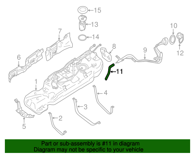 2013-2019 Nissan Pathfinder Filler Hose 17228-3JA0A | TascaParts.com