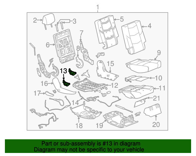 2015-2020 GM Seat Frame Latch 84439145 | GMPartsDirect.com