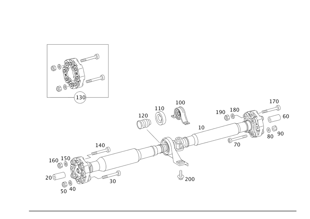 221-410-82-06 - Propeller Shaft 2007-2010 Mercedes-Benz S550 | Mercedes ...
