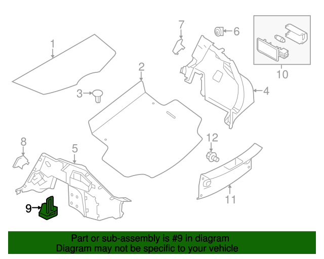 2013-2024 Nissan LEAF Compartment Box 84976-3NF0A | Temecula Nissan Parts
