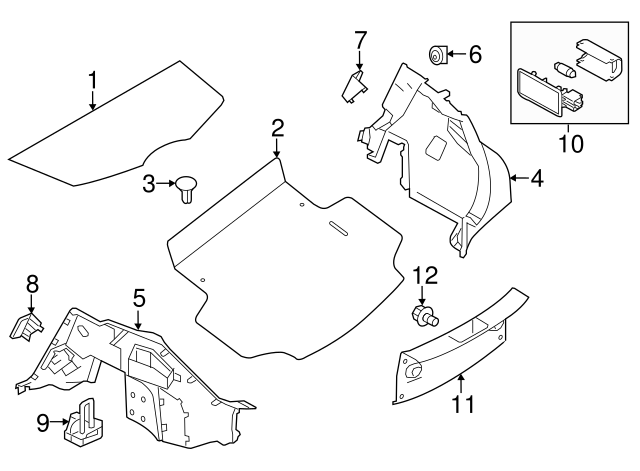 2020-2023 Nissan LEAF Trunk Side Trim 84950-6WK1A | Nissan Parts Plus