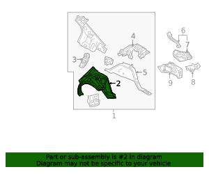 2016-2020 Toyota Inner Wheelhouse 61608-WB001 | OEM Parts Online