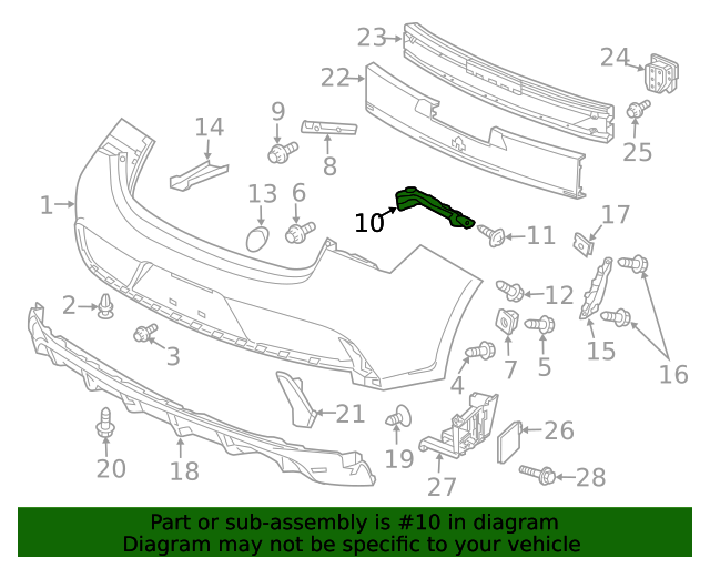 2019-2020 Acura ILX Spacer, R Rear Bumper Side 71593-T3R-A01 | Acura ...
