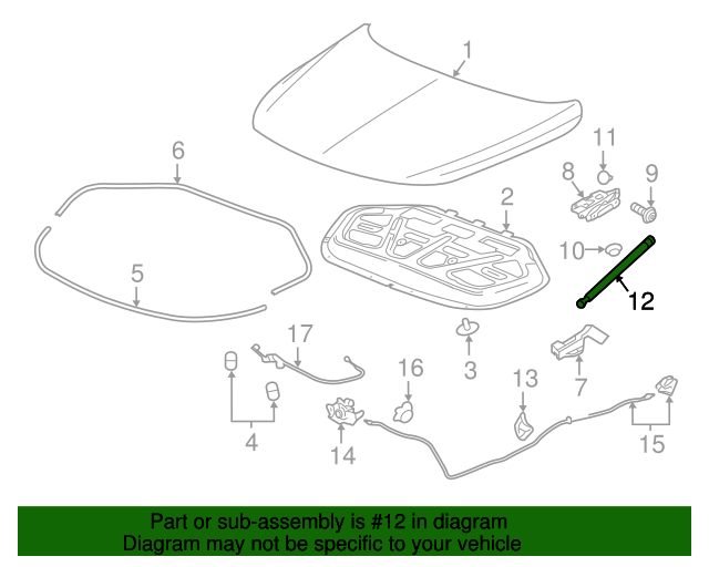2017-2019 Buick LaCrosse Hood Strut 22977333 | GMPartsDirect.com