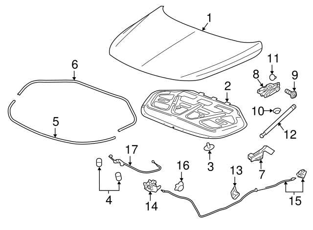 2017-2019 Buick LaCrosse Hood Primary and Secondary Latch 84711417 ...