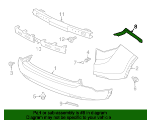 71598-T0A-A01 - Spacer L Rear Bumper Side - 2012-2014 Honda CR-V ...