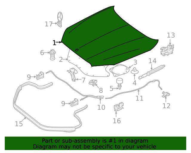 222-880-00-57-64 - Hood Panel 2014-2020 Mercedes-Benz | Mercedes-Benz ...