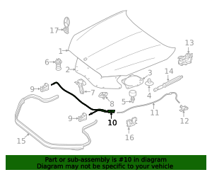 2014-2020 Mercedes-Benz Release Cable 222-880-62-02-64 | MB OEM Parts