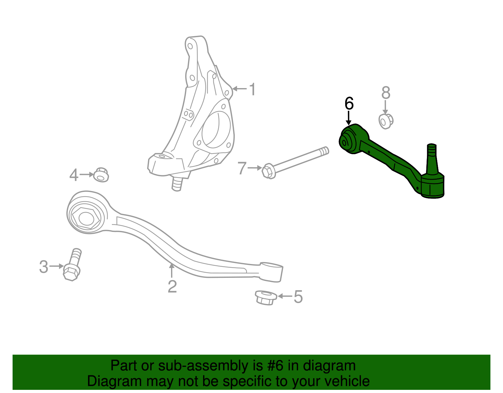2014-2019 Cadillac CTS Front Driver Side Lower Control Rear Link ...