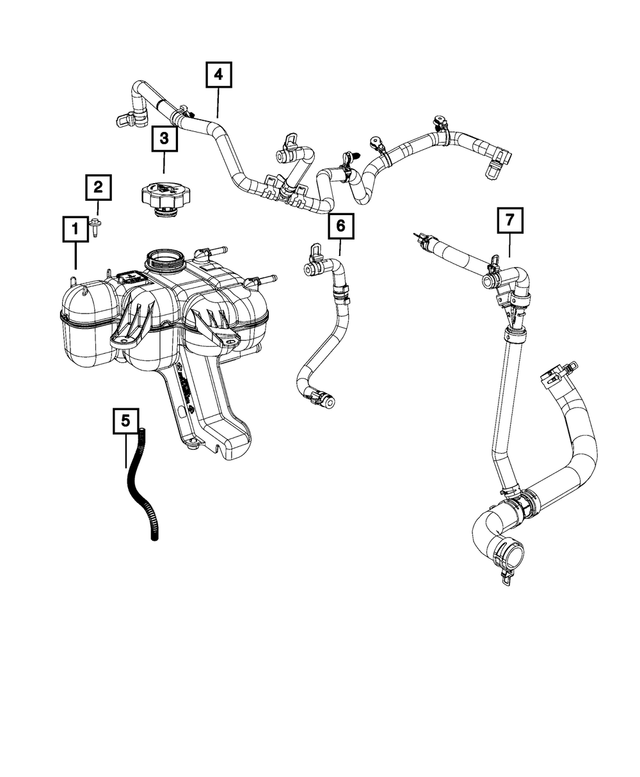 2016-2019 Jeep Grand Cherokee Coolant Bottle Inlet Hose 68263034AA | My ...
