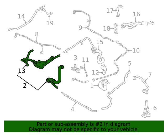 2018-2023 Audi Radiator Coolant Hose 8W0-122-055-AM | Audi USA Parts