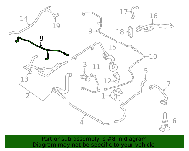 2018-2024 Audi Engine Coolant Pipe 06M-121-083-J | OEM Parts Online