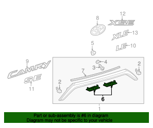 76813-06010 - License Plate Light Lens 2015-2017 Toyota Camry ...