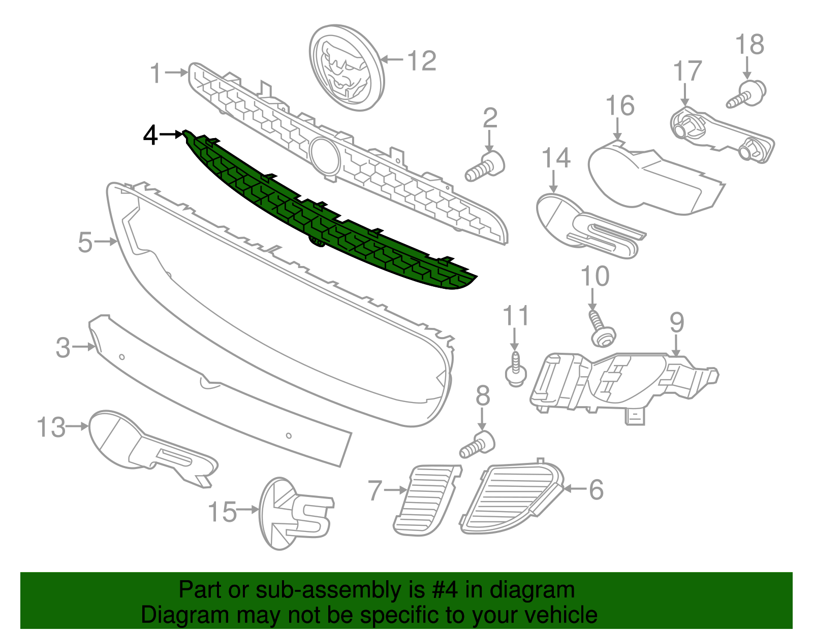 T2R2860 - Lower Grille 2014-2020 Jaguar F-Type | Land Leaping Genuine ...