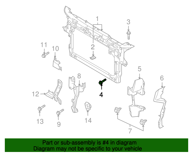 2007-2015 Mazda Radiator Support Lower Bolt 9YA0-20-642 ...