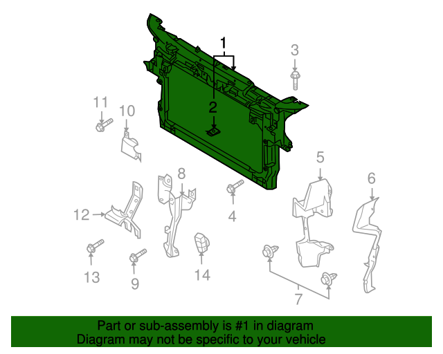 2007-2015 Mazda CX-9 Radiator Support TD11-53-110E | TascaParts.com