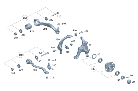 Steering Knuckle and Transverse Control Arm for 2010 Mercedes-Benz E 63 ...