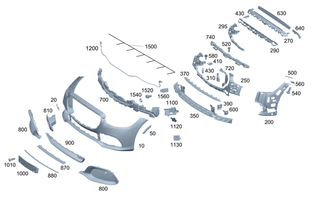 223-885-25-00 - Basic Carrier, Bumper 2021-2025 Mercedes-Benz ...