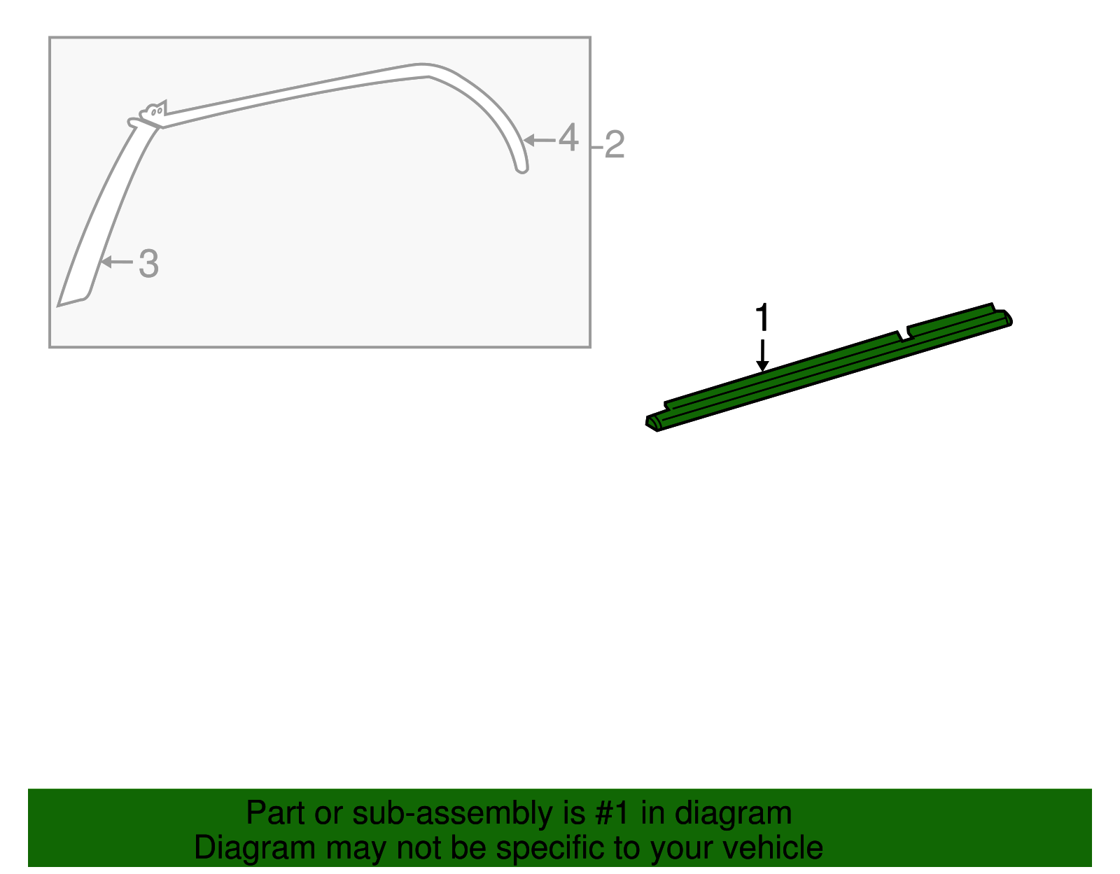 75740-02190 - Door Belt Molding (Left, Rear) 2009-2013 Toyota Corolla ...