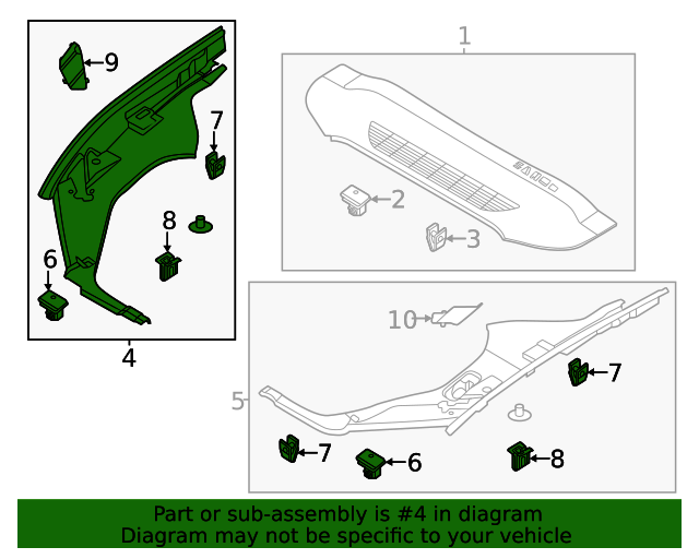 LJ8Z-5802038-A - Fender Ledge Cover 2021-2023 Ford Mustang Mach-E ...