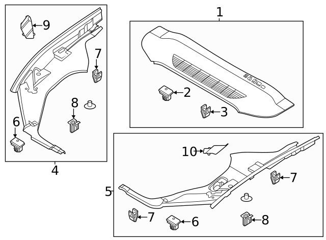 2021-2023 Ford Fender Ledge Cover Pin -W720957-S300 | TascaParts.com