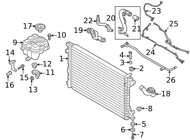 2020-2024 Audi Radiator 4M0-121-251-M | OEM Parts Online