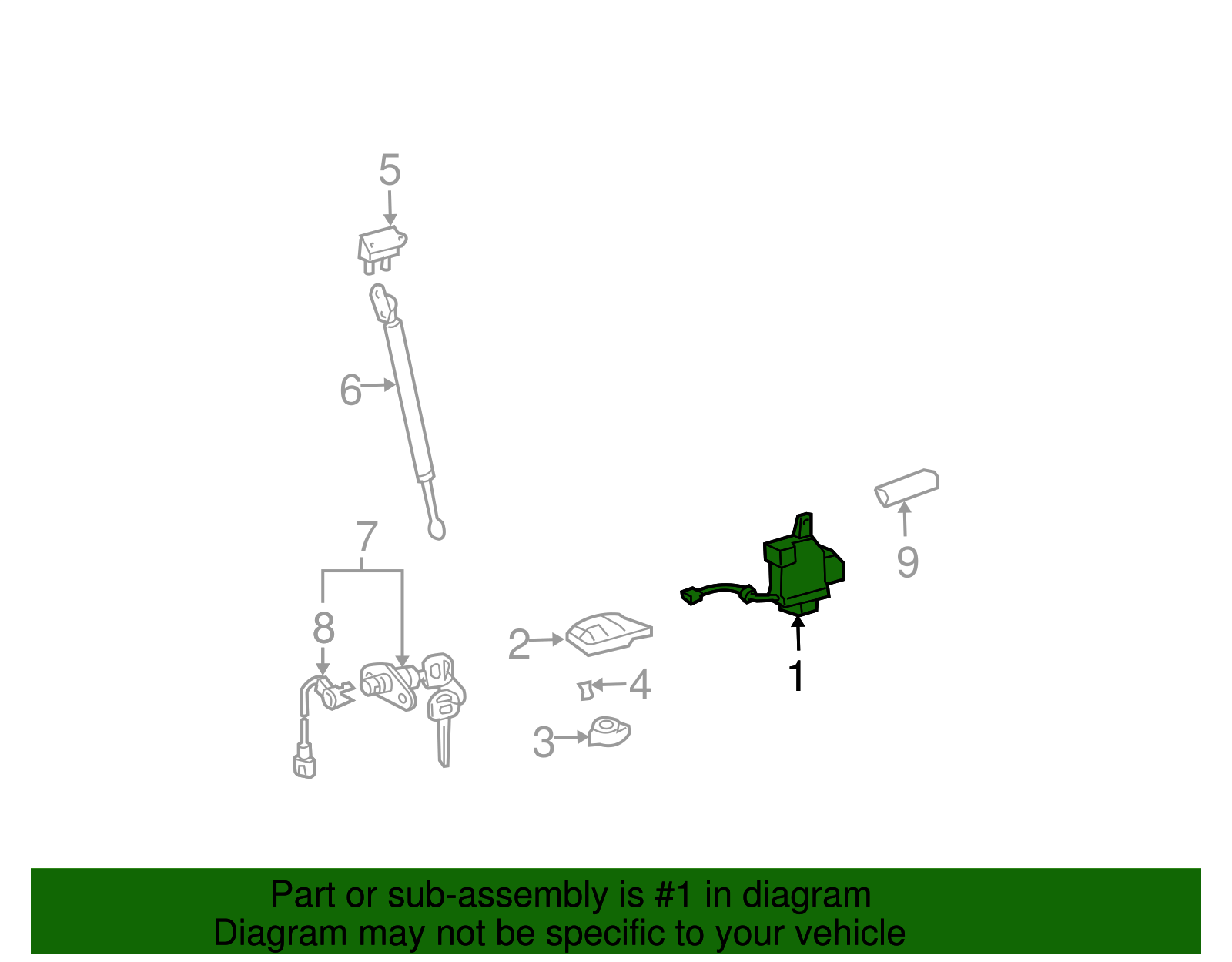 2003-2010 Toyota Lock Assembly, With Motor B 69110-35090 | Toyota OEM ...